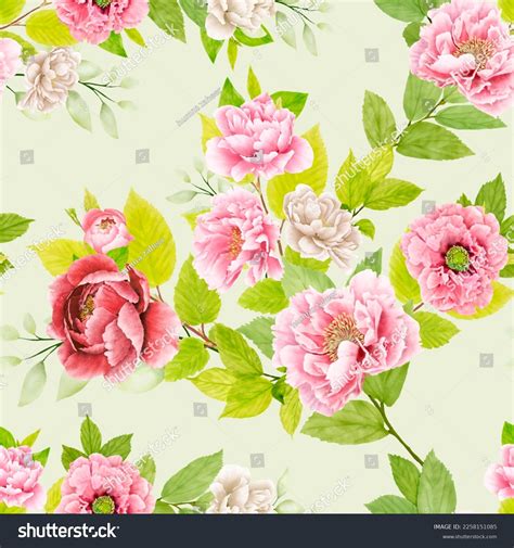Vector Flower Seamless Pattern Background Elegant Stock Illustration 2258151085 Shutterstock