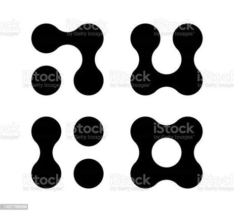 연결된 점 아이콘입니다 원형 패턴 기호입니다 통합 기호입니다 추상적 인 점 이동 연결된 라운드 Blob 전환 메타볼 흰색 배경에 격리된 벡터 그림 아이콘에 대한 스톡 벡터