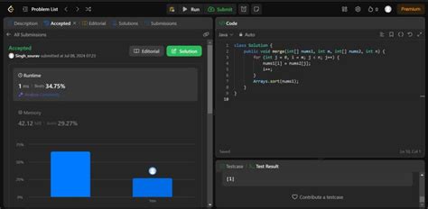 Sourav Singh On Linkedin Day 6x Leetcode Problem Solved 1 Total 6 Problem Merge Sorted