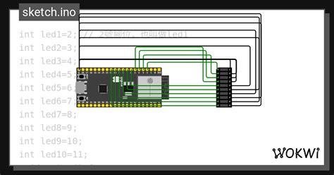 30428王羿媗流水燈 Wokwi Esp32 Stm32 Arduino Simulator