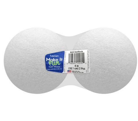 Floracraft Ball Styrofoam 4 Inch 2 Piece White