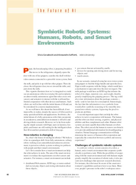 Pdf Symbiotic Robotic Systems Humans Robots And Smart Environments