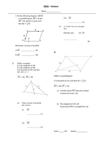 Gcse Vectors Teaching Resources Gcse Vectors Teaching Resources