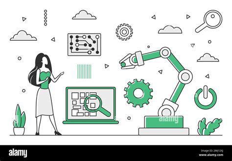 Robot Programming Control Automation Work System Automated Process Vector Monocolor