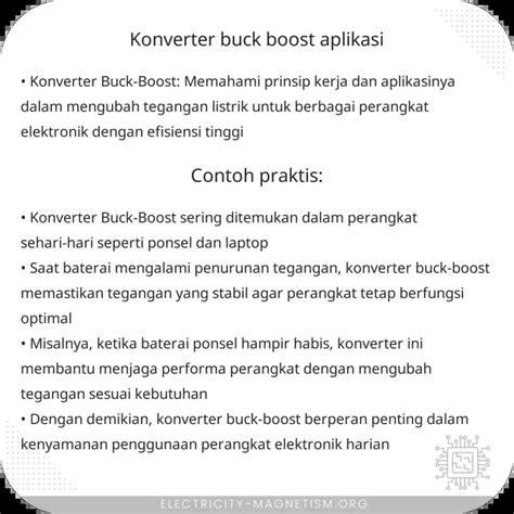 Konverter Buck Boost Aplikasi
