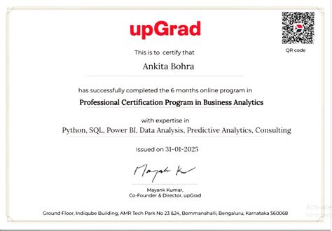 Upgrad Datascience Businessanalytics Upgrad Python Sql Tableau Ankita Bohra