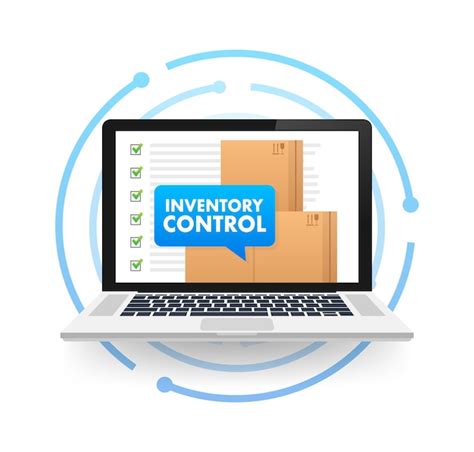 Premium Vector Laptop With A Box On The Screen With Text Inventory