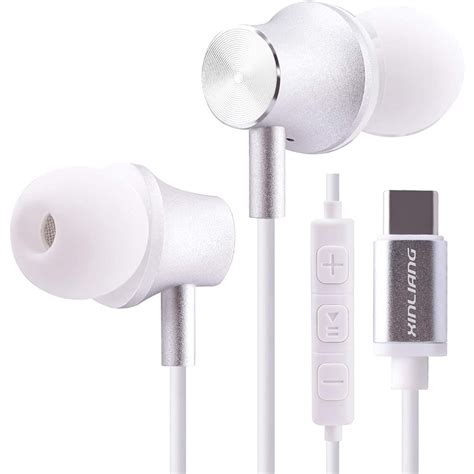 USB C Headphone With Microphone Volume Control XINLIANG Type C Headphones Magnetic USB C