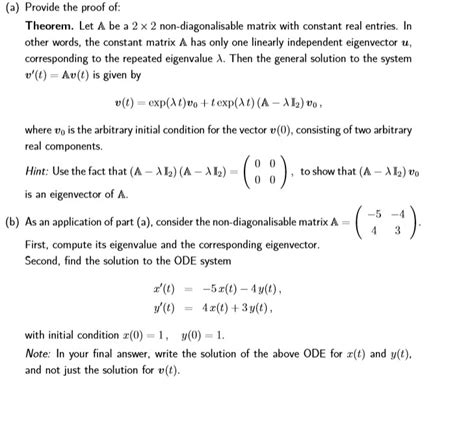 Solved A Provide The Proof Of Theorem Let A Be A 2 X 2 Chegg Com