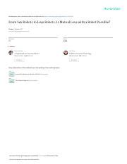 Is Mutual Love With A Robot Possible Exploring The Potential Of Course Hero