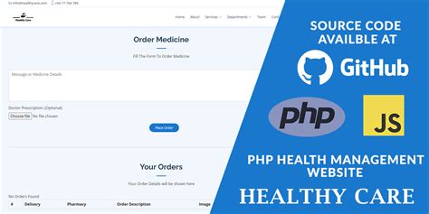 GitHub AfzalAhamed Healthy Care Healthy Care PHP Project Health Management Website