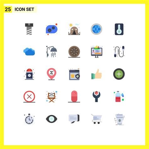 25 Thematic Vector Flat Colors And Editable Symbols Of Forecast Thermometer Center Temperature