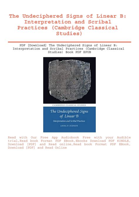Pdf Download The Undeciphered Signs Of Linear B Interpretation And Pdf Download The Undeciphered Signs Of Linear B Interpretation And