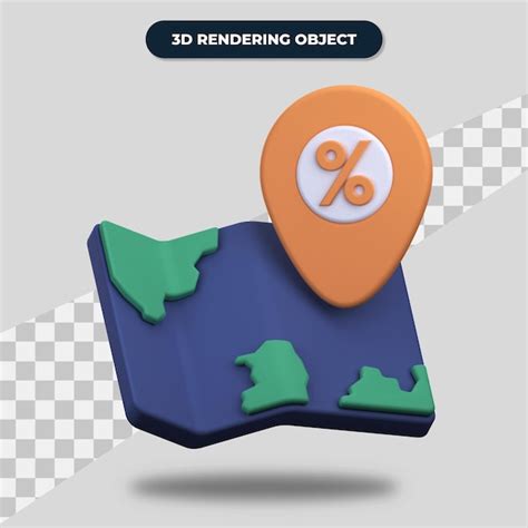 Premium PSD D Rendering Pin On The Maps