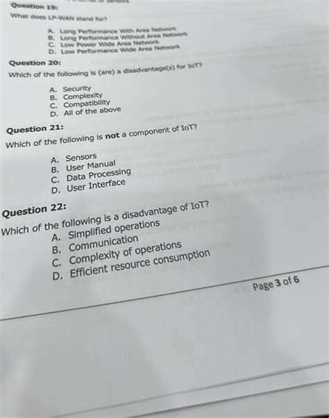 Solved Question 19 What Does Lp Wan Stand For A Long