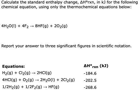 Solved Calculate the standard enthalpy change AHºrxn in kJ Chegg