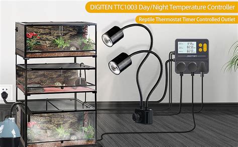 Reptile Temperature Controller 3 Outlet Timer Thermostat For Grow Tent Incubation