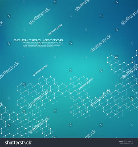 Hexagonal Structure Molecule Dna Neurons System Stock Vector Royalty