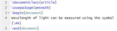 How To Write And Use An Angstrom Symbol In Latex