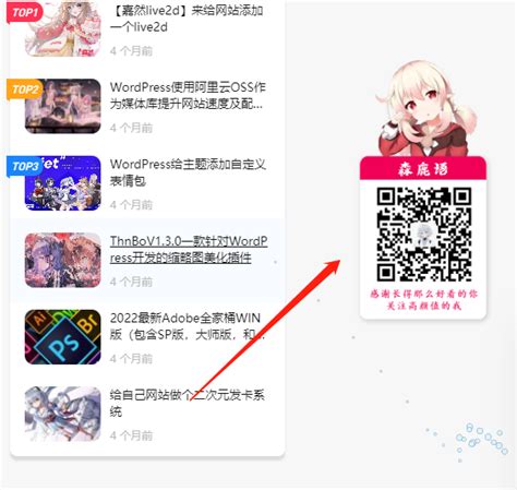 【7b2主题美化】给网站添加悬浮二维码 森鹿语 二次元美图游戏资源分享