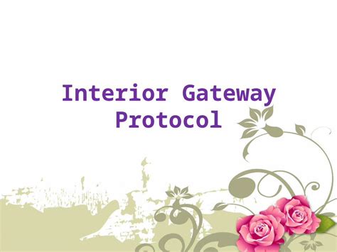PPT Interior Gateway Protocol Introduction An IGP Interior Gateway Protocol Is A Protocol