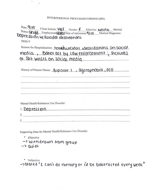 Interpersonal Process Recording IPR NUR 4250 Studocu