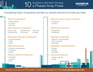 Infographic Questions To Ask When Choosing A Phased Array Probe PDF
