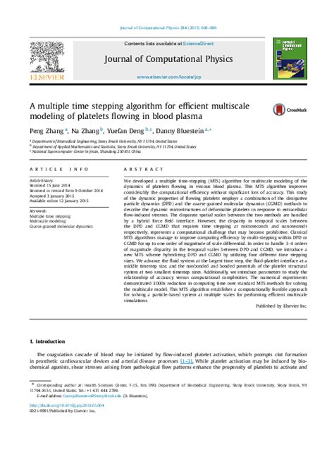 Pdf A Multiple Time Stepping Algorithm For Efficient Multiscale