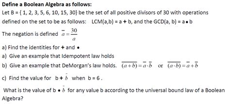 Solved Define A Boolean Algebra As Follows Let B Chegg