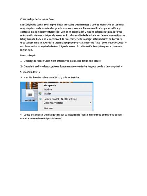 Crear Código De Barras En Excel