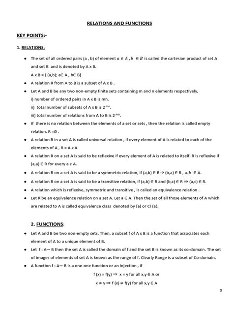 Class 12 Relations And Functions Pdf Function Mathematics
