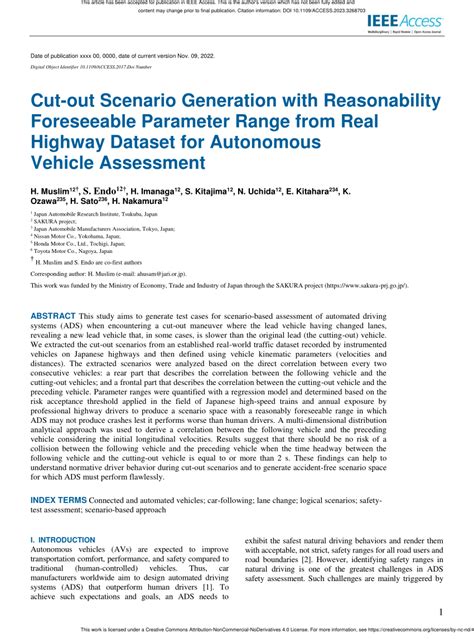 Pdf Cut Out Scenario Generation With Reasonability Foreseeable Parameter Range From Real