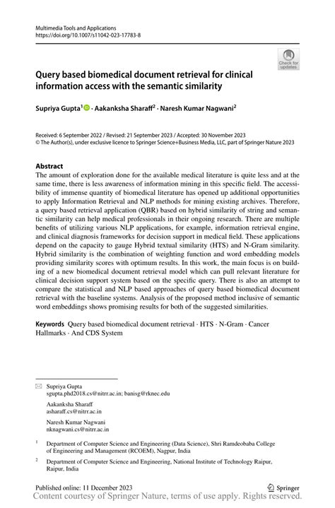 query based biomedical document retrieval for clinical information