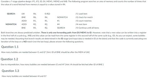 Solved Consider A 7 Stage Pipeline Design If1 If2 Id