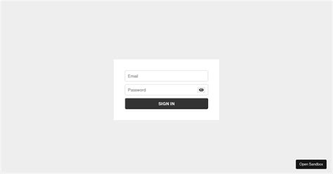 React Login Form Sample Codesandbox