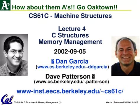Ppt Cs61c Machine Structures Lecture 4 C Structures Memory Management Powerpoint