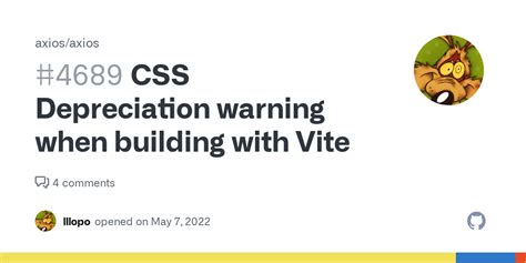 CSS Depreciation Warning When Building With Vite Issue 4689 Axios