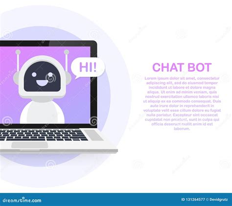 Chat Bot Using Laptop Computer Robot Virtual Assistance Of Website Or