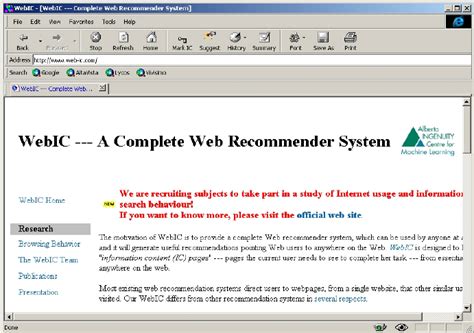 W Ebic — A Complete Web Recommender System Download Scientific Diagram