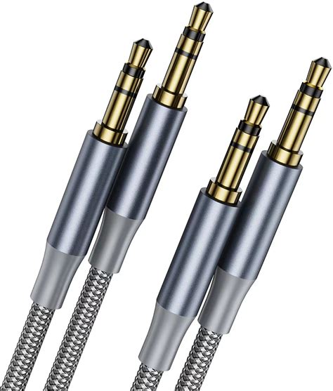 35mm Aux Cable Auxiliary Audio Cable 2 Pack 1m2m Braided Male To