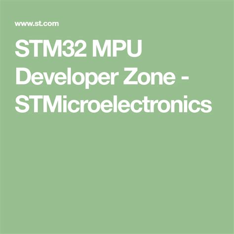 Stm32 Mpu Developer Zone Stmicroelectronics Development Technology Careers Innovation