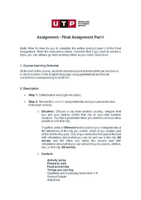 Week 17 Task Assignment Final Assignment Part I Akjkoi Assignment Final Assignment
