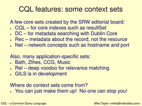 Ppt Cql A Common Query Language Powerpoint Presentation Free