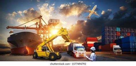 Asian Female Dock Worker Control Loading Stock Photo Shutterstock