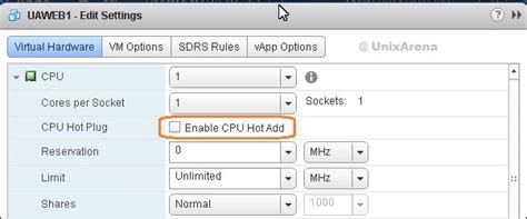Dynamically Adding Memory Cpu To Vm On Vmware Unixarena