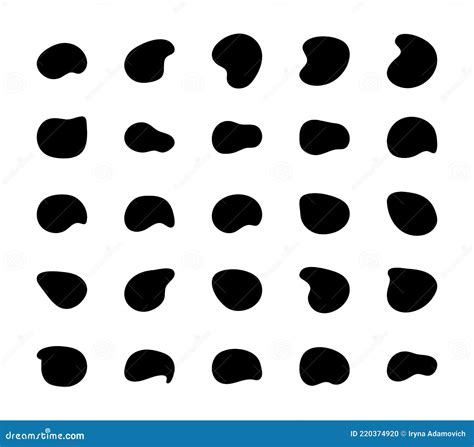 Blob Shapes Vector Set Organic Abstract Splodge Elemets Monochrome