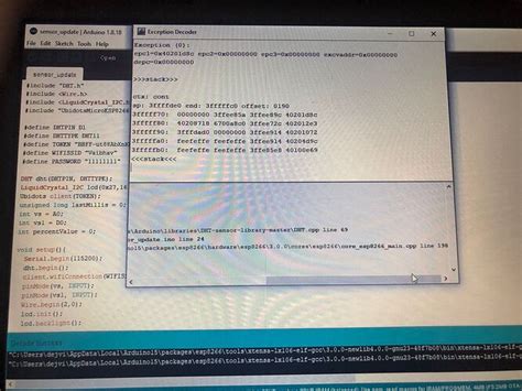 Exception Shown In Serial Monitor When Running Sketch On Esp8266 Board