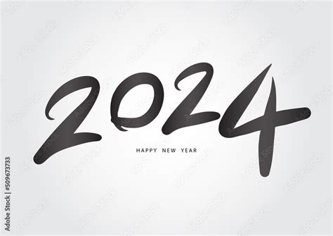 2024 Year Happy New Year 2024 Vector 2024 Number Design Vector Illustration Black Lettering