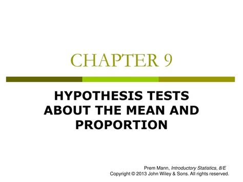 PPT Ch Hypothesis Testing PowerPoint Presentation Free Download ID