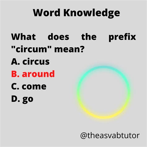 The Asvab Tutor Presents Answer To Question On Root Word Circum The Asvab Tutor